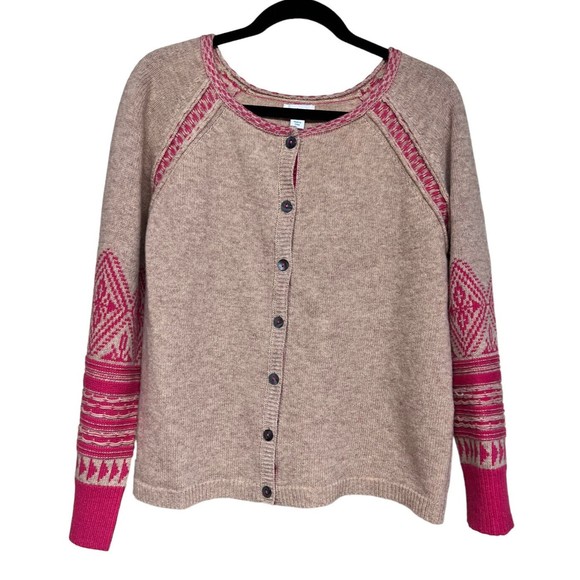 Sundance | Sweaters | Sundance Sophie Fair Isle Cardigan Tanpink Womens ...